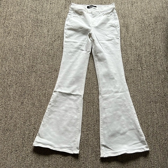 Express | Jeans | Express High Rise Bell Flare Jeans White Size R ...